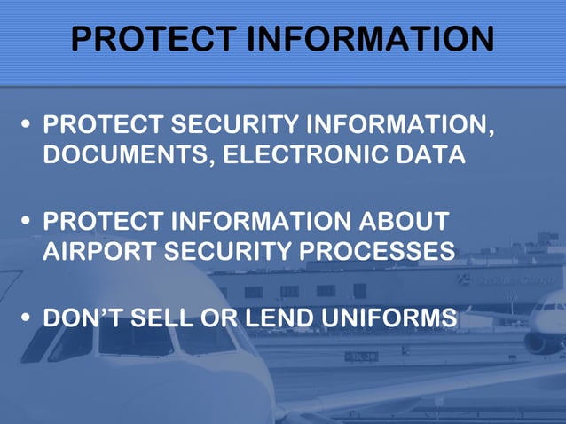 Airport security awareness program | PPT | Air Travel | Travel Type