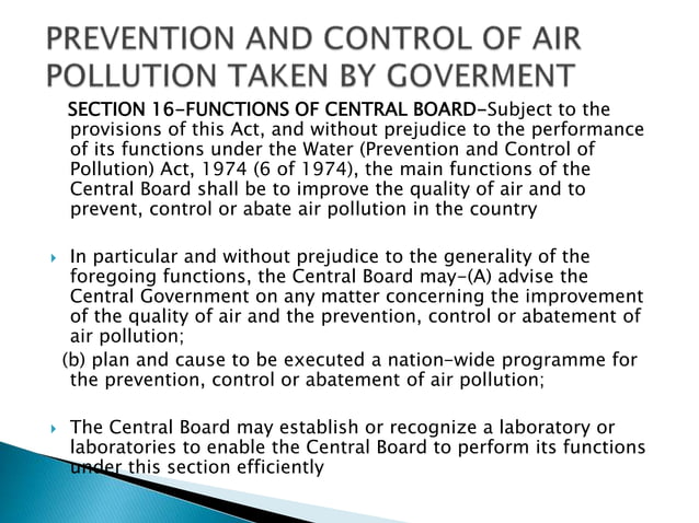 Air(prevention and control of pollution)act 1981 | PPT