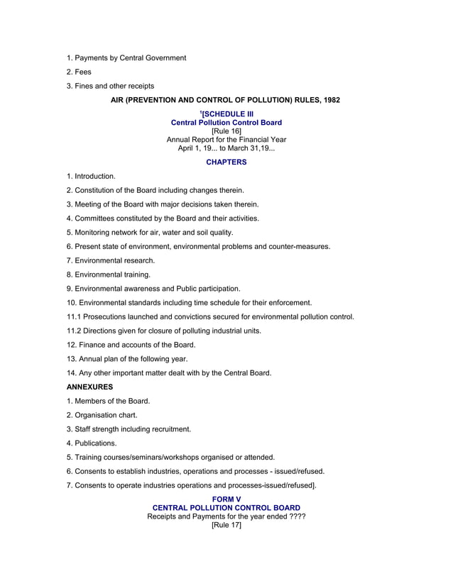Air (prevention and control of pollution) rules, 1982 | DOC | Business ...