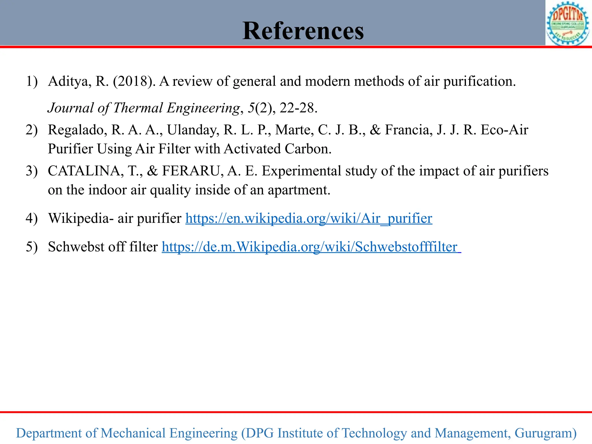 Air purifier project for final draft for | PPTX