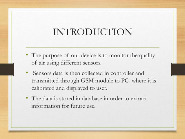 Air quality montoring system | PPTX | Indoor Environmental Quality ...