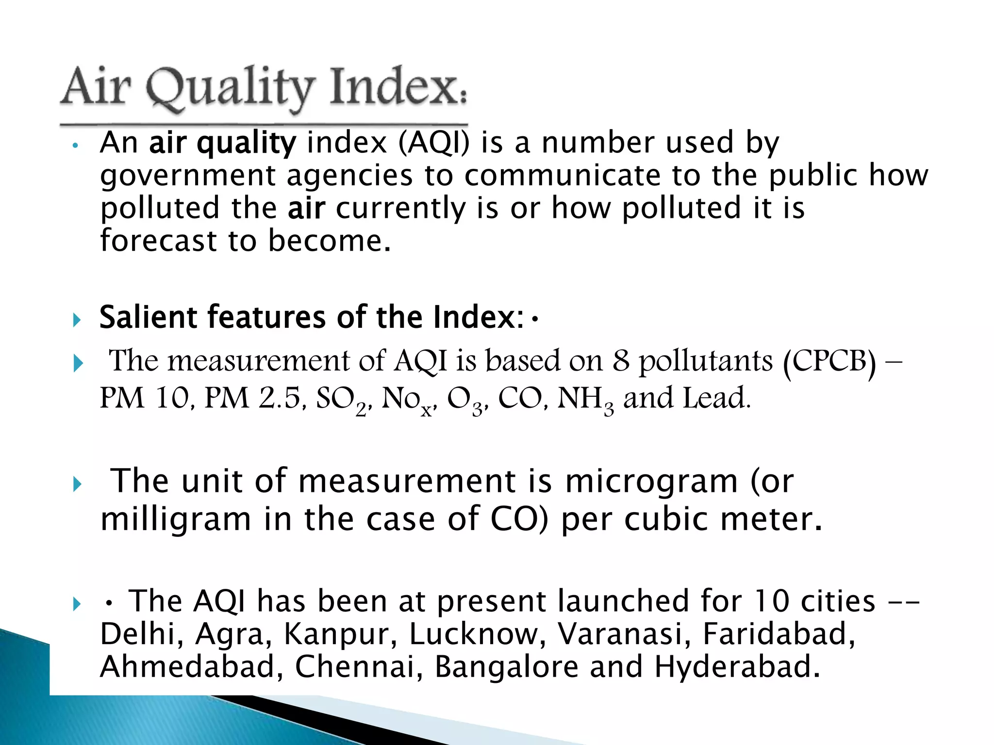 Air quality parameters in india | PPTX