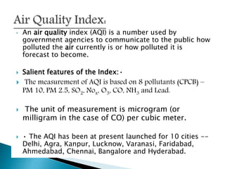 Air quality parameters in india | PPTX