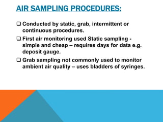 Air quality sampling and monitoring | PPTX