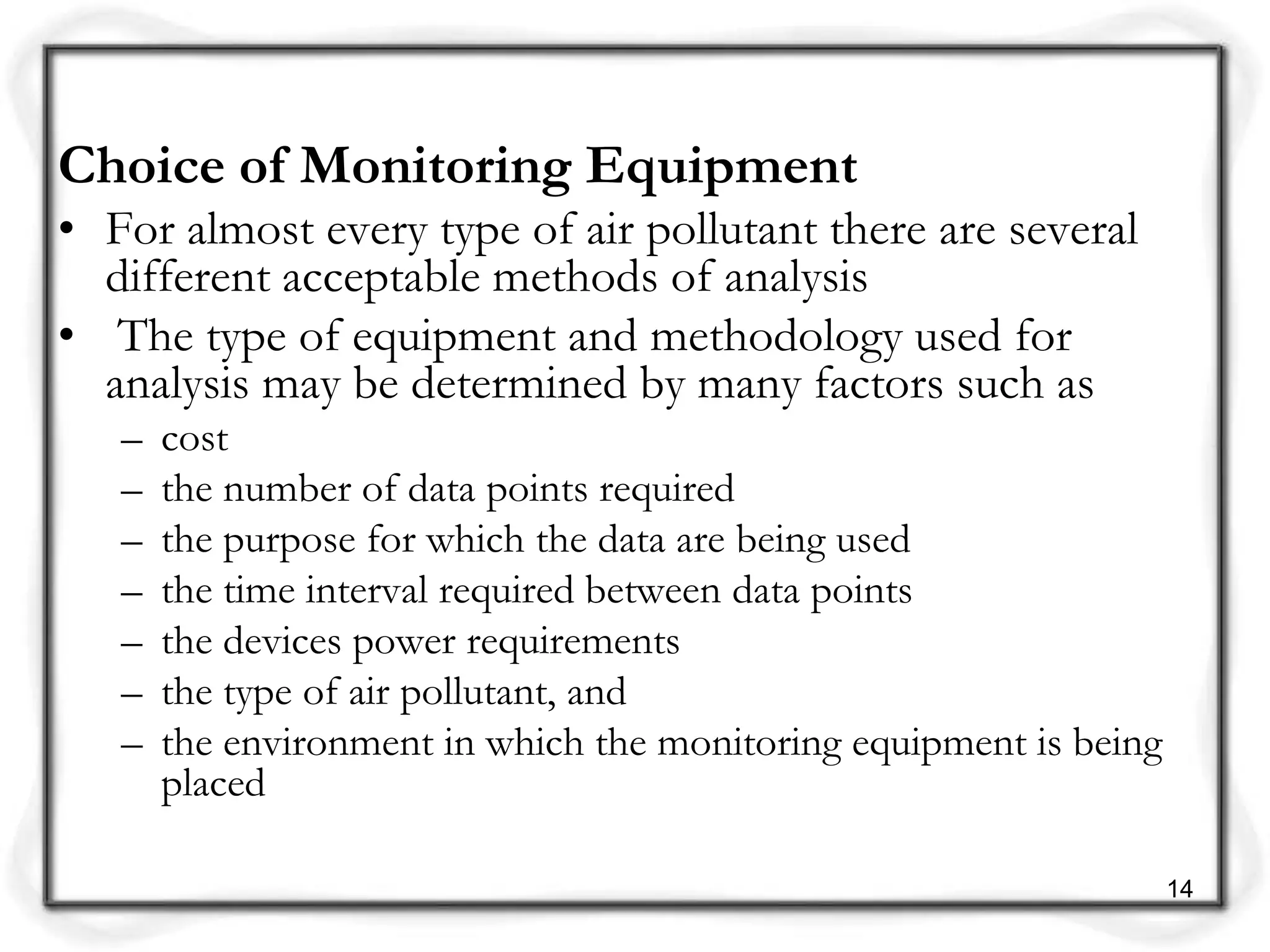 Air quality sampling and monitoring m5 | PPTX