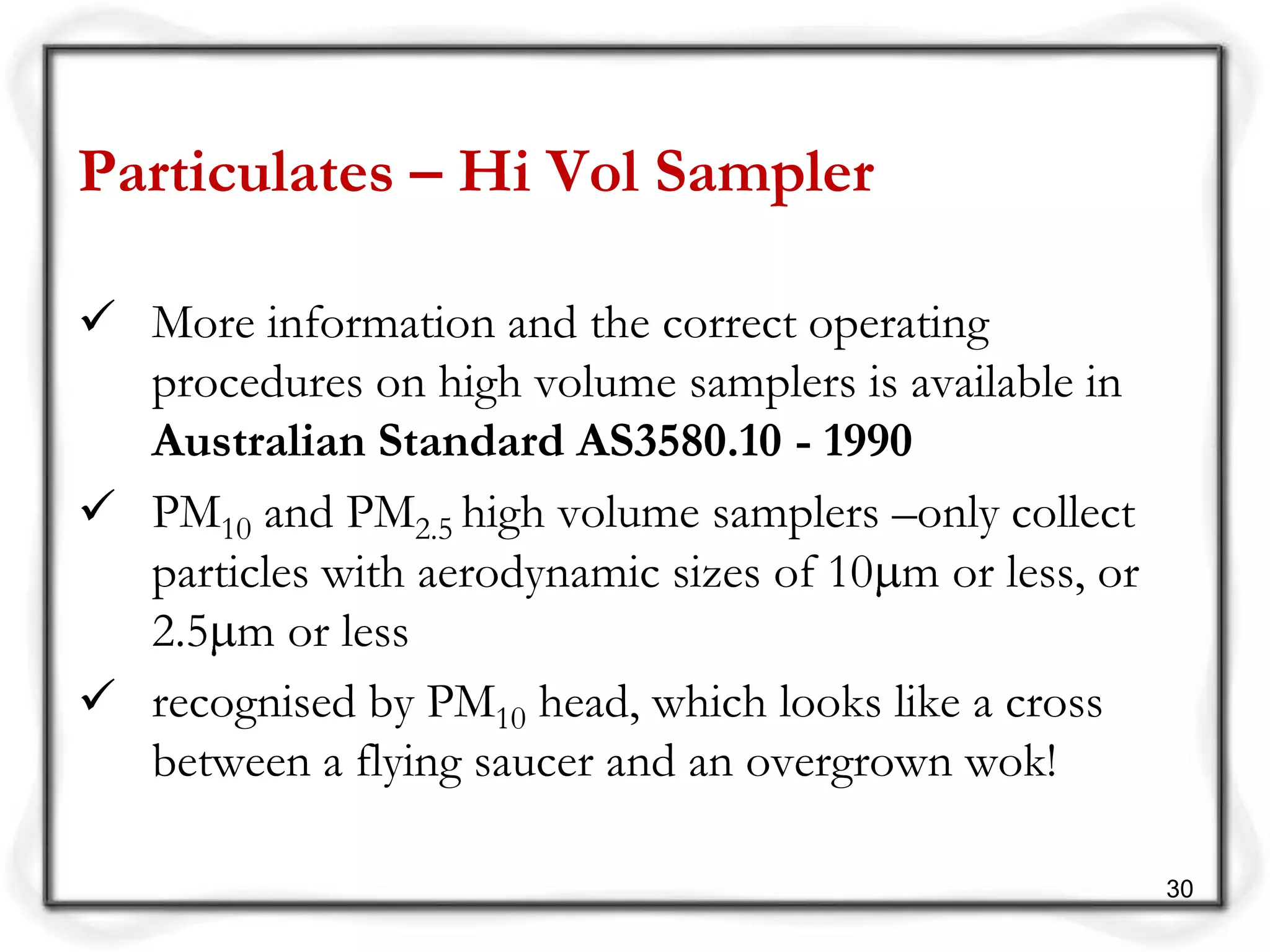 Air quality sampling and monitoring m5 | PPTX