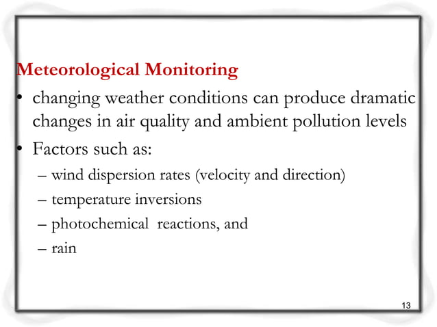 Air quality sampling and monitoring m5 | PPTX