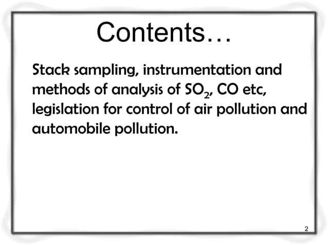 Air quality sampling and monitoring m5 | PPTX