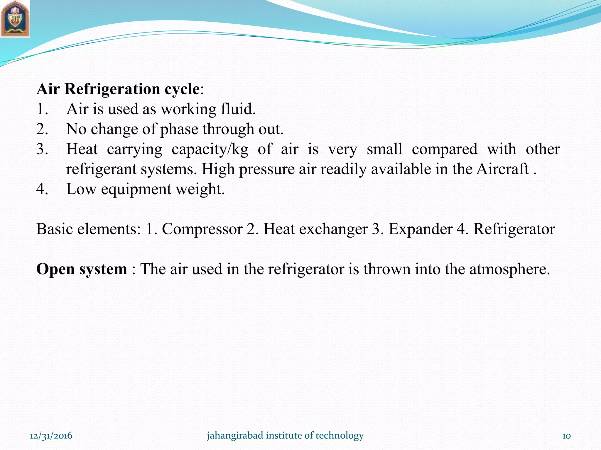 Air refrigerationsystem | PPTX