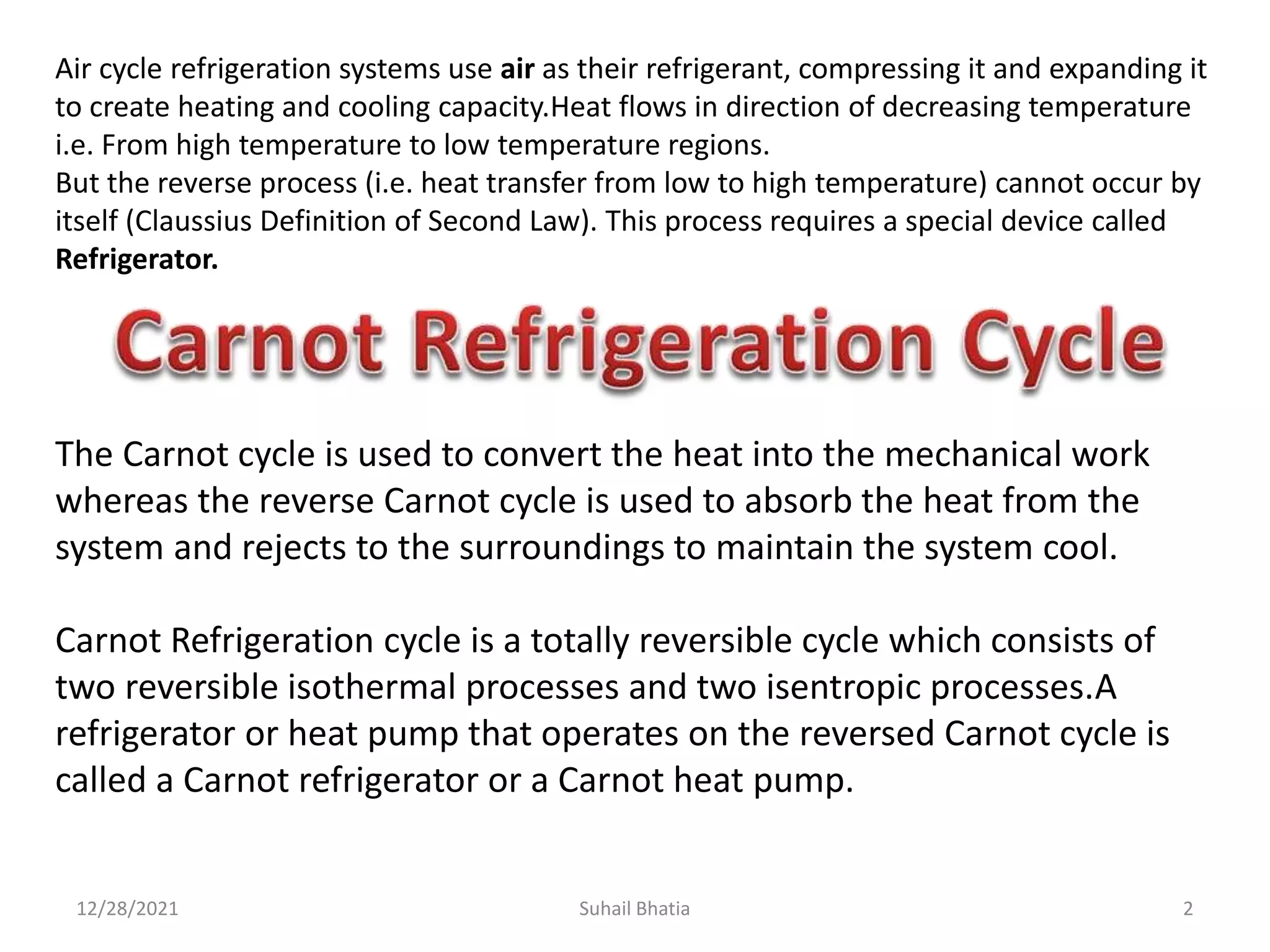 Air refrigeration systems | PPTX