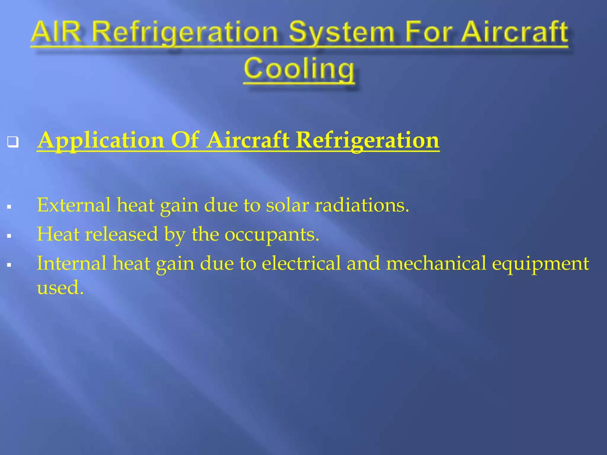Air refrigeration system used in aircraft | PPTX