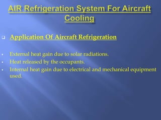 Air refrigeration system used in aircraft | PPTX