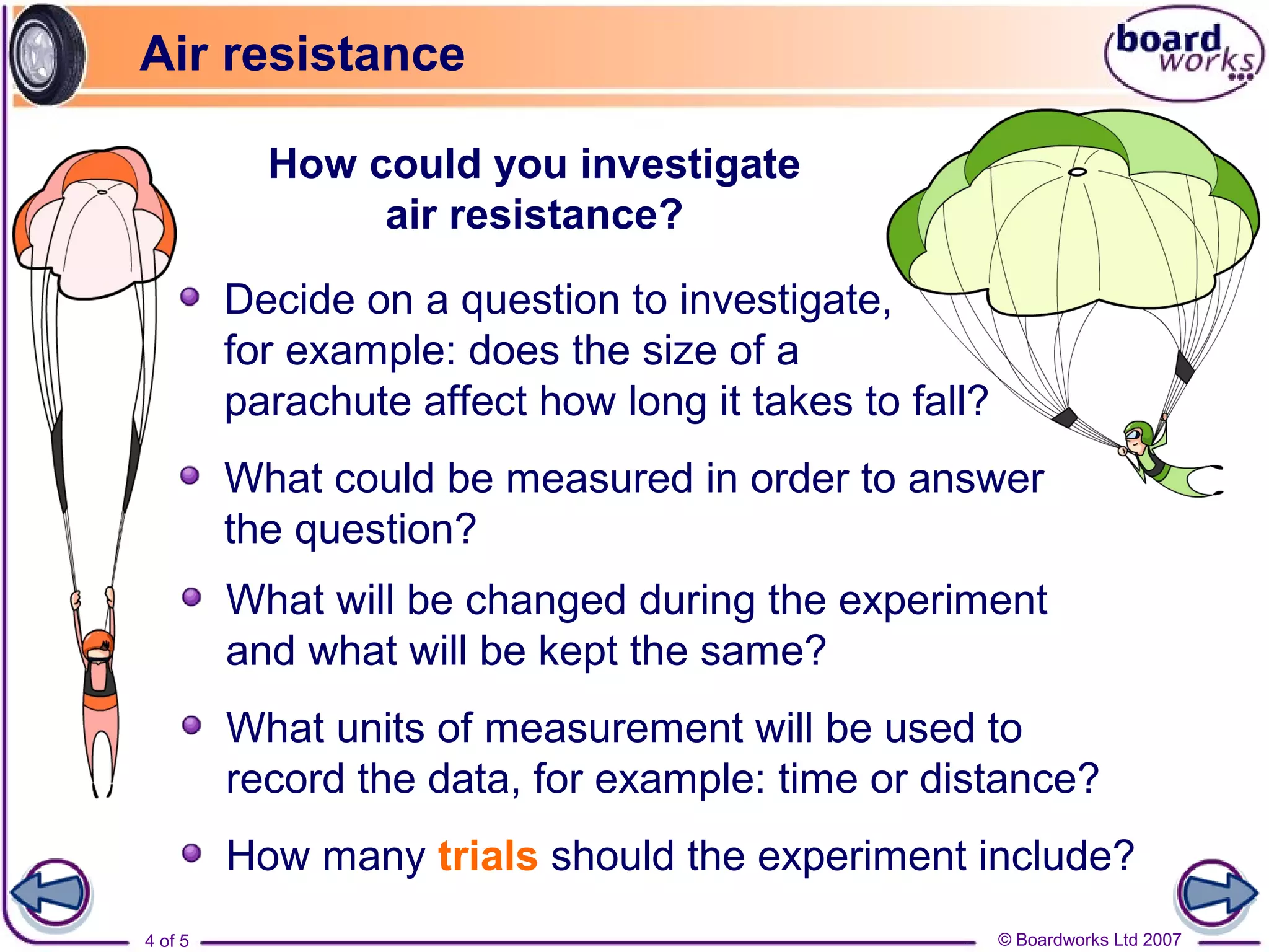 Air Resistance Year 4 Science | PPT