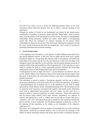 The Magic Eight Model - The Enactive Approach of Francisco Varela and ...