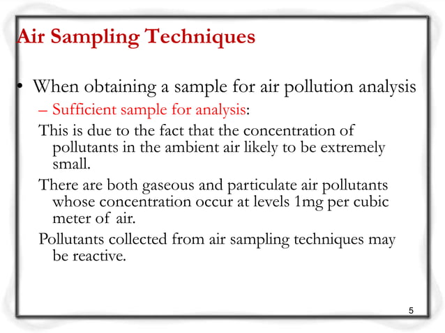 Air sampling | PPTX | Indoor Environmental Quality | Home & Garden