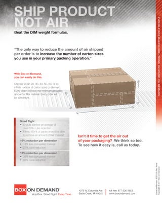 Cost Savings Corrugated Box packaging System | PDF