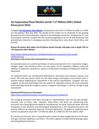 Air separation plant market | PDF
