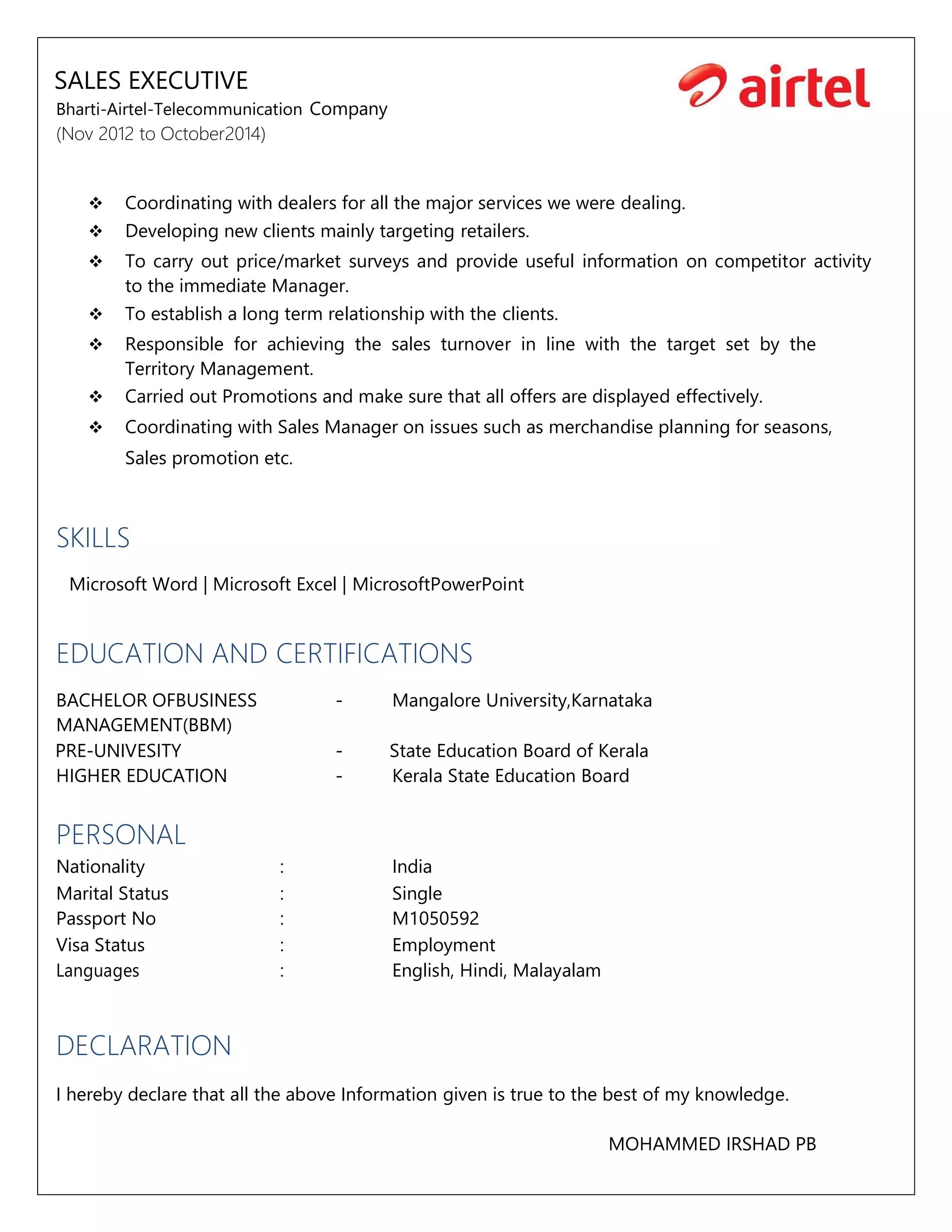 Airshad pb's resume | PDF