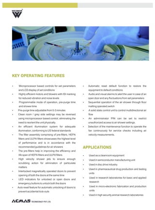 Laboratory Air Shower (Both Side Flow) by ACMAS Technologies Pvt Ltd. | PDF