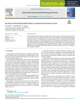 Air Source Heat Pumps Field Studies A Systematic Literature Review | PDF