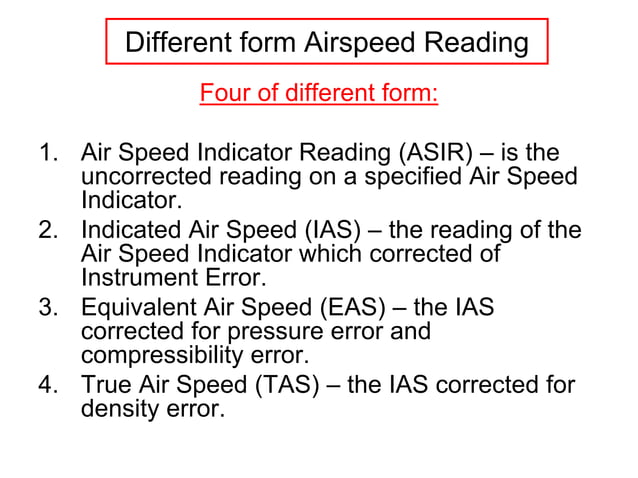 AIRSPEED INDICATOR USED IN AIRCRAFT .ppt | Air Travel | Travel Type