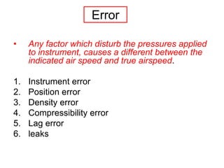 AIRSPEED INDICATOR USED IN AIRCRAFT .ppt