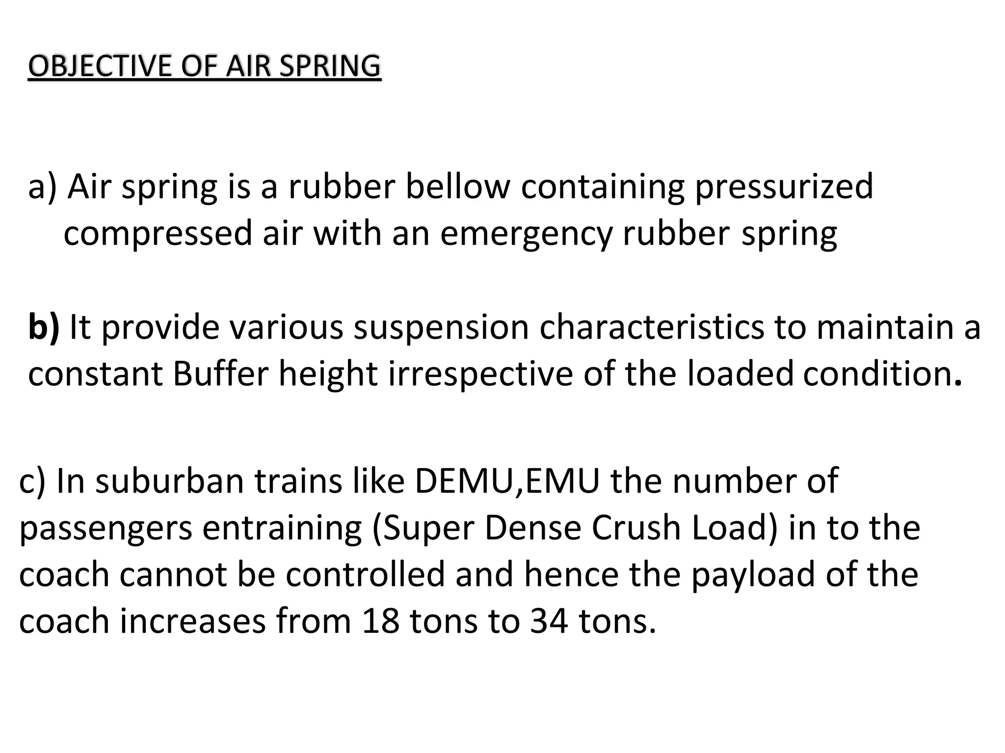 AIR SPRING system used in LHB coaches in | PDF