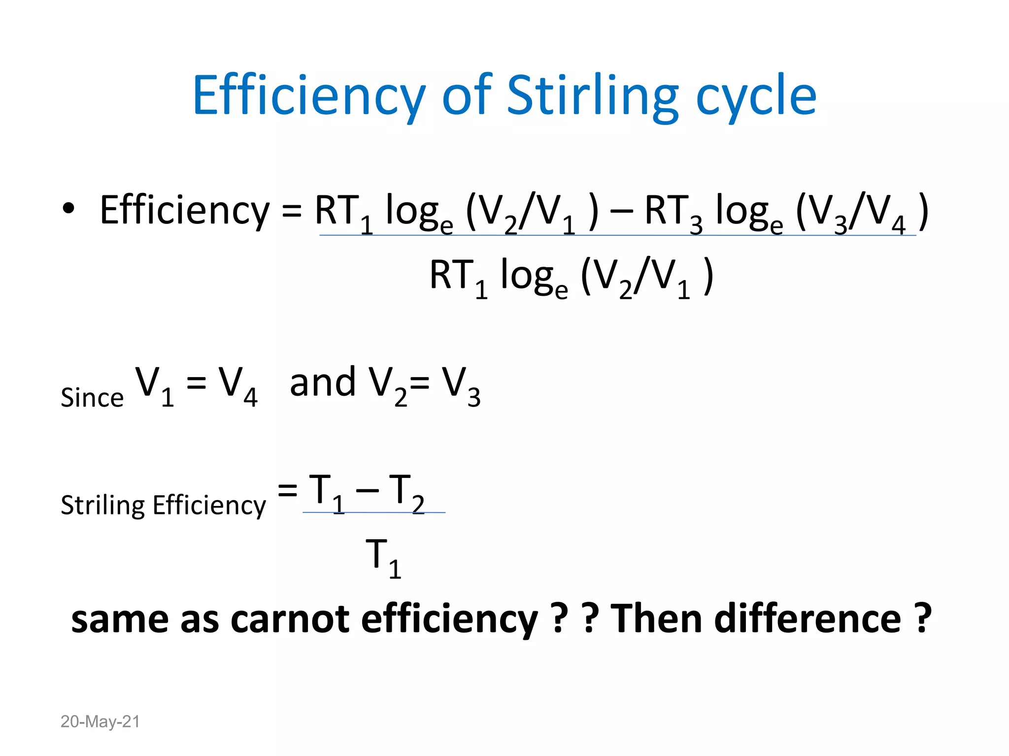Air standard cycles carnot, stirling, ericsson | PPTX