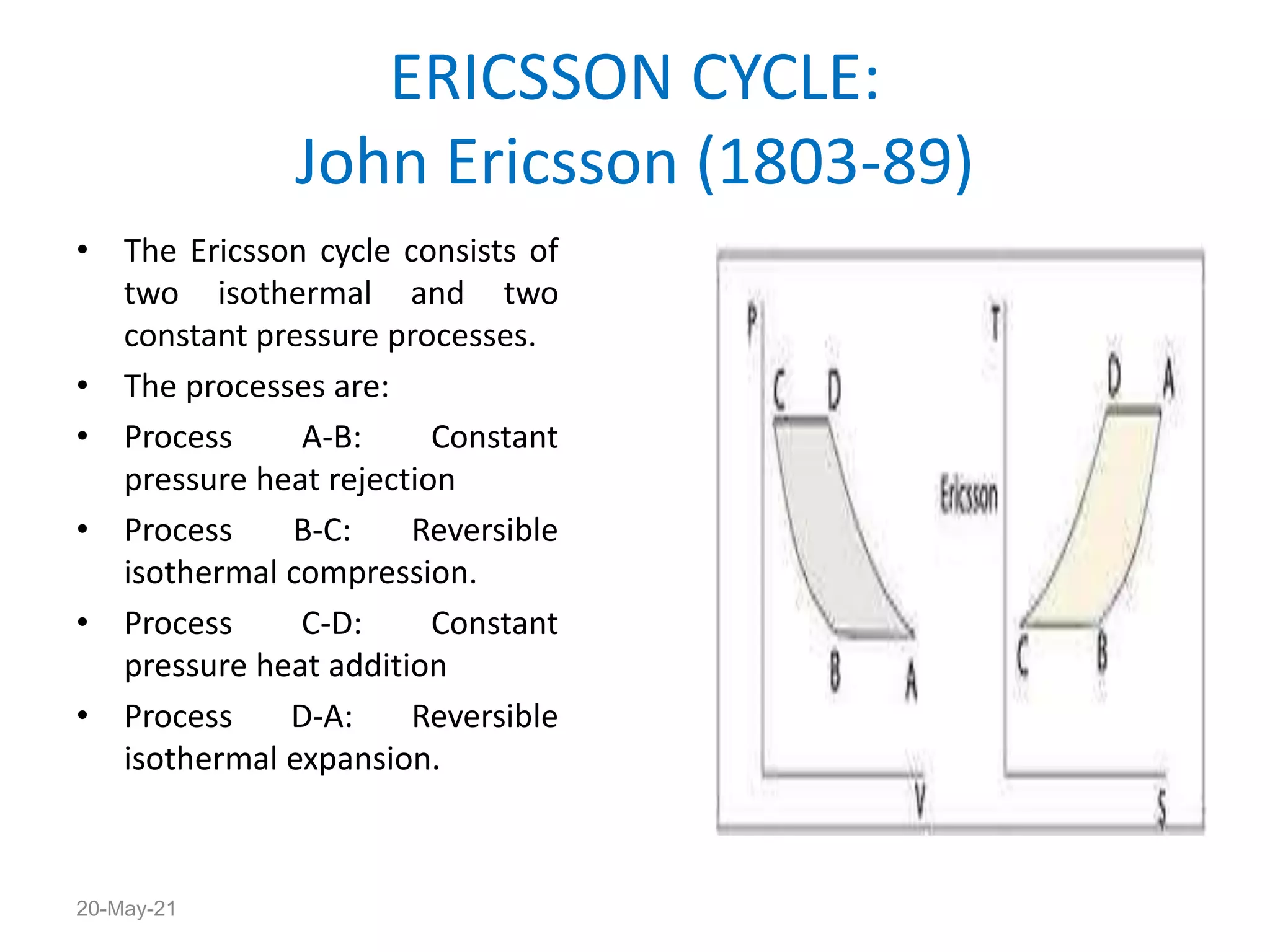 Air standard cycles carnot, stirling, ericsson | PPTX