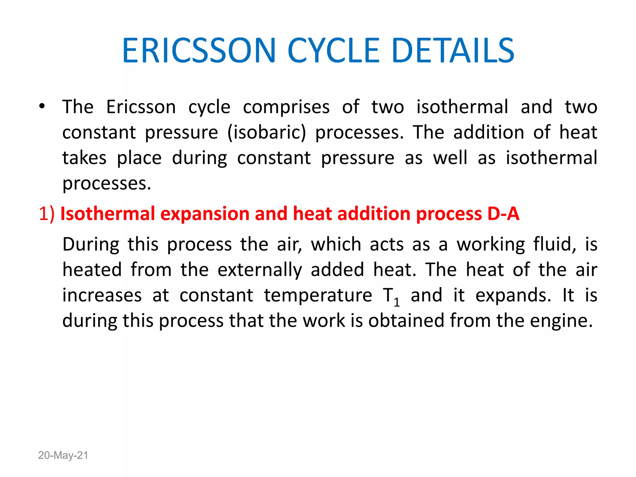 Air standard cycles carnot, stirling, ericsson | PPTX