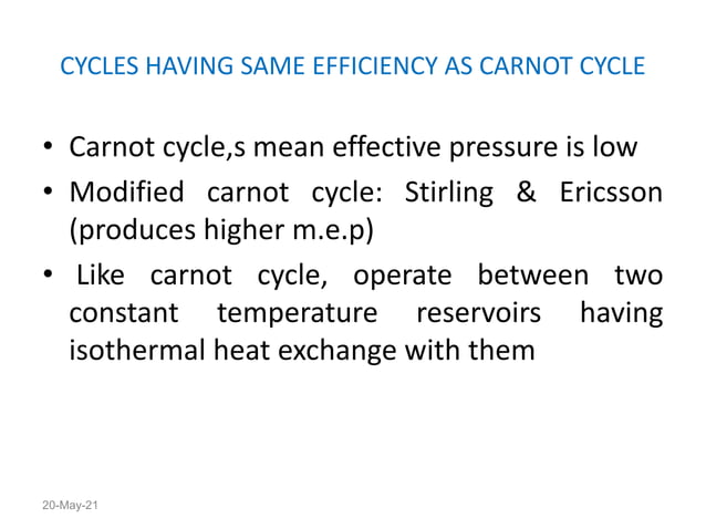 Air standard cycles carnot, stirling, ericsson | PPTX | Physics | Science