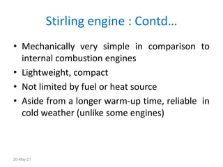 Air standard cycles carnot, stirling, ericsson | PPTX