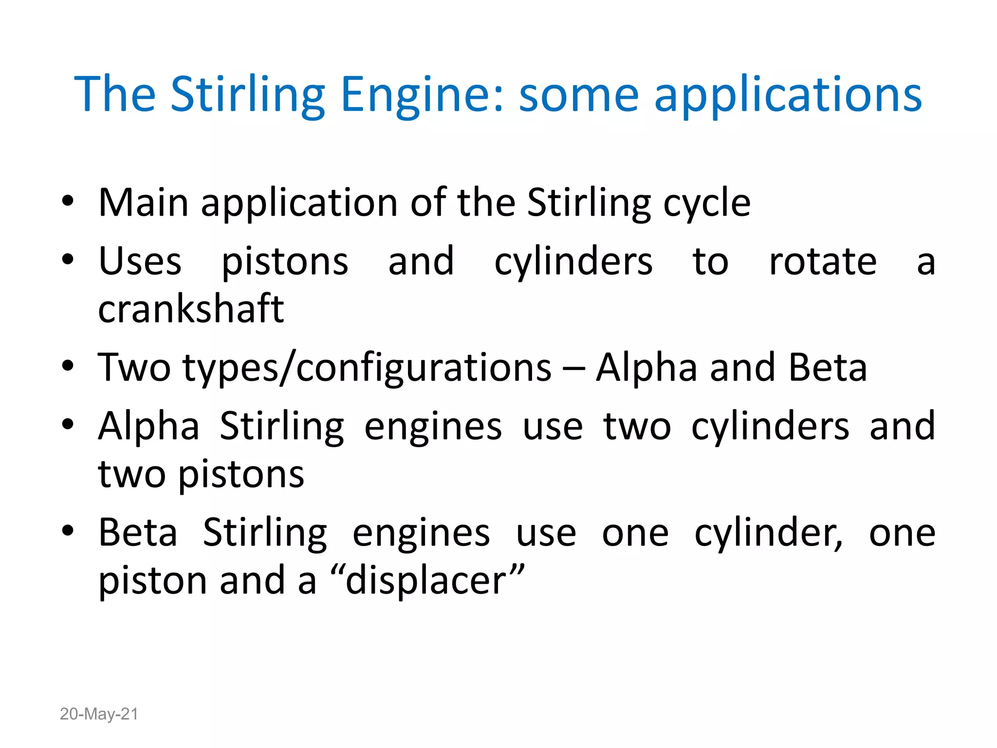 Air standard cycles carnot, stirling, ericsson | PPT