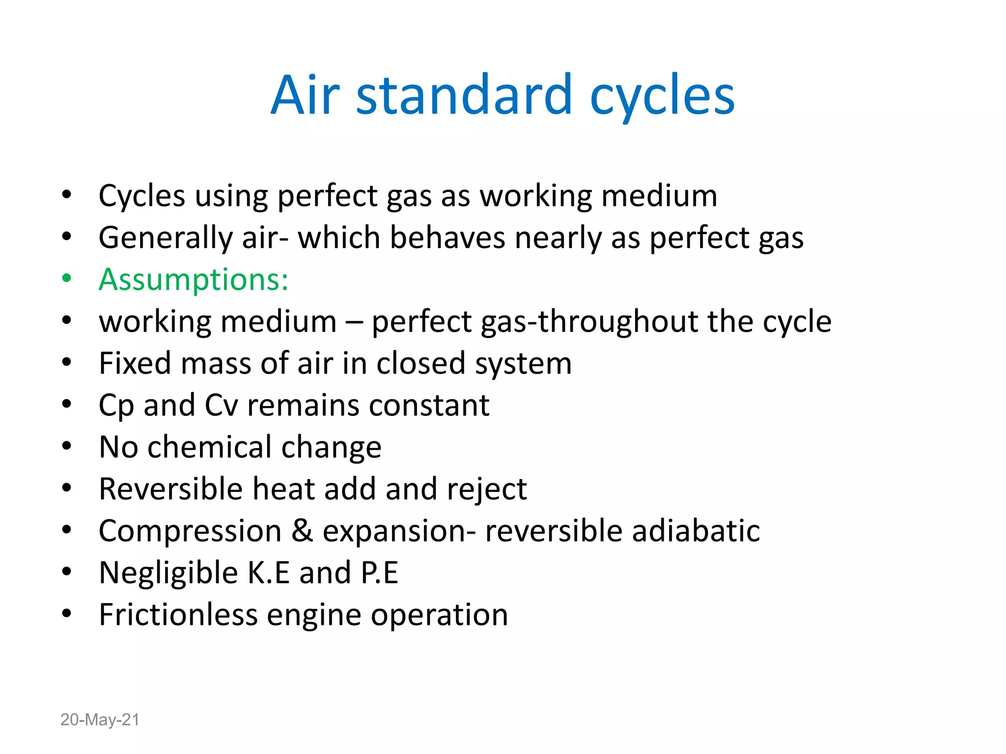 Air standard cycles carnot, stirling, ericsson | PPT