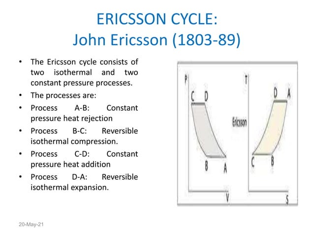 Air standard cycles carnot, stirling, ericsson | PPT