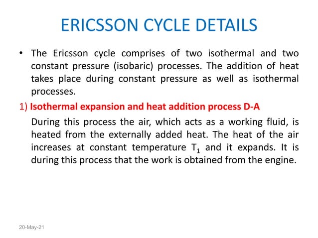 Air standard cycles carnot, stirling, ericsson | PPT