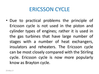 Air standard cycles carnot, stirling, ericsson | PPT