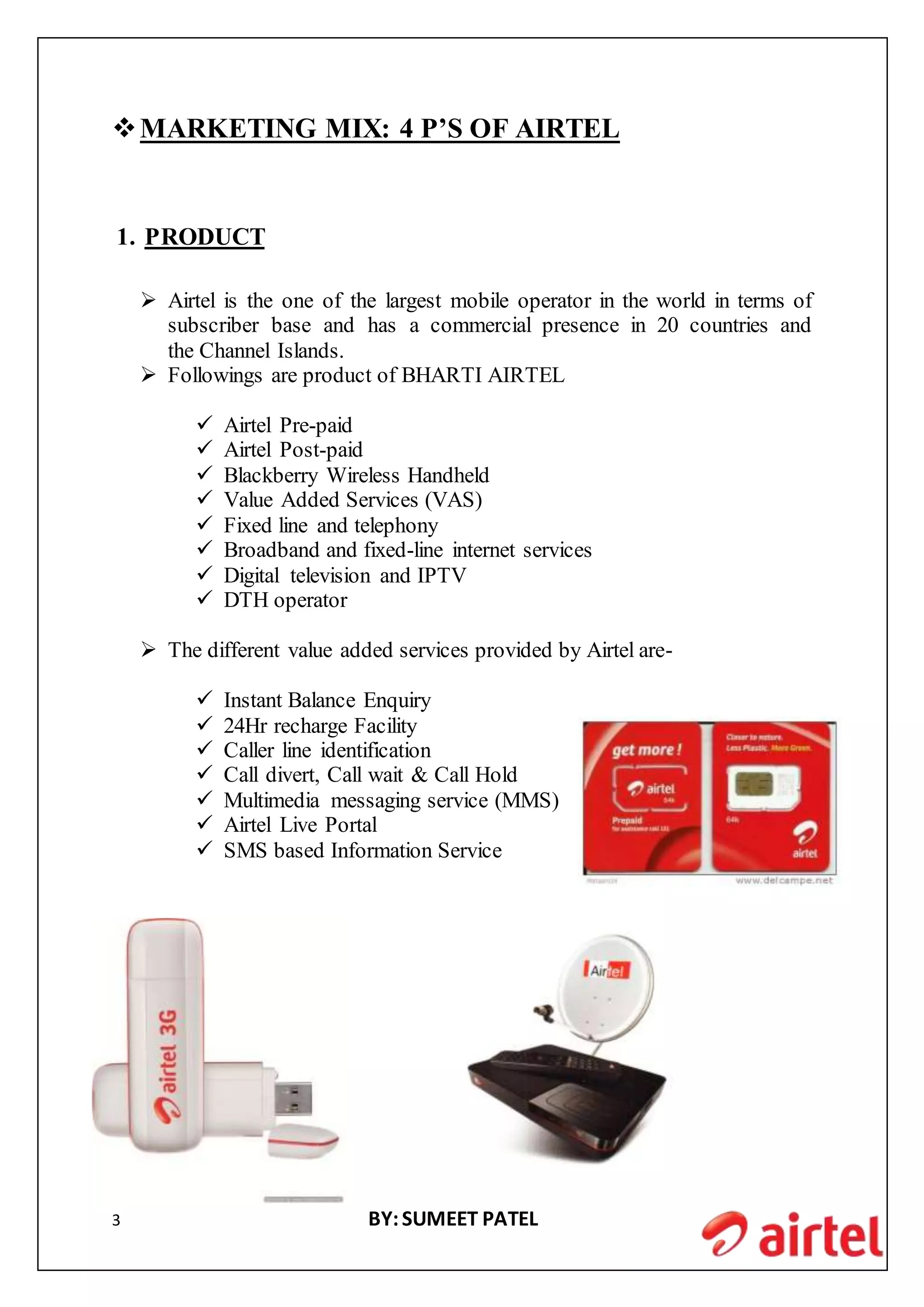 4 P's of Airtel company | DOCX