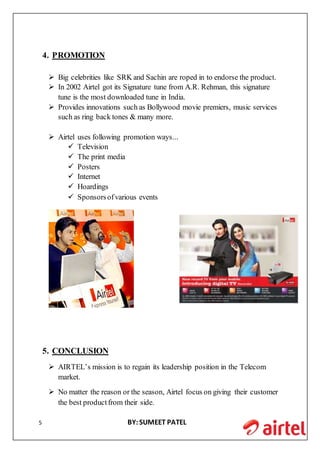 4 P's of Airtel company | DOCX