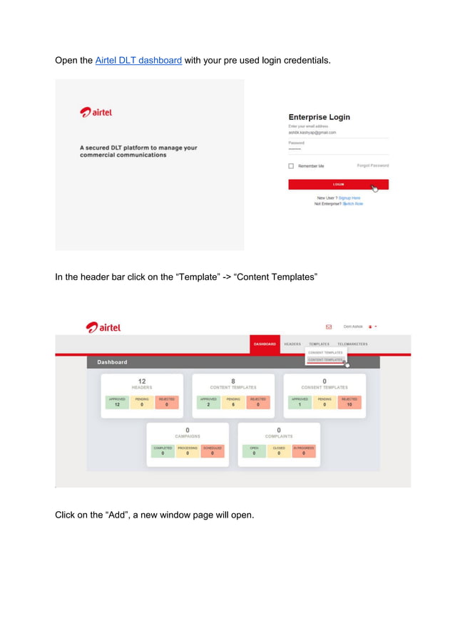 AirTel DLT registration.pdf | Internet | Computing