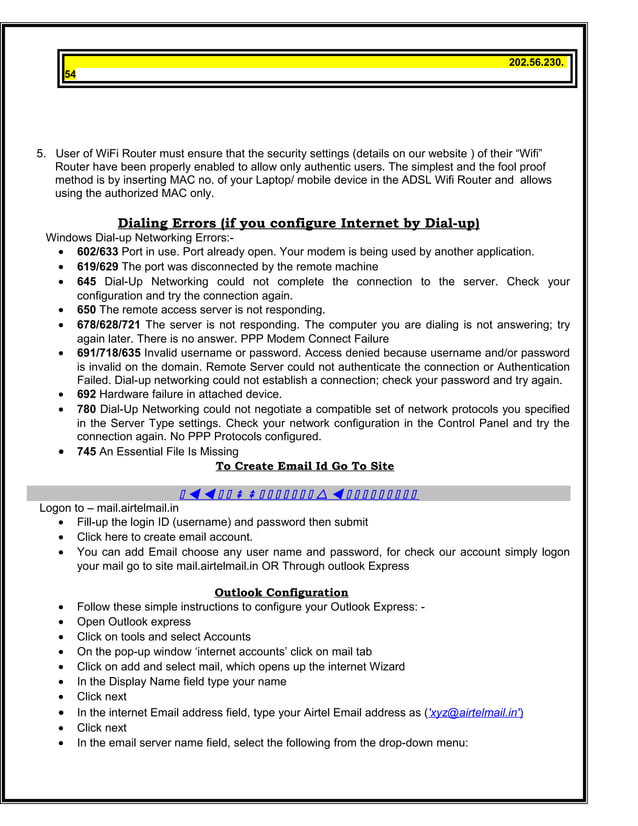 Airtel information guide | DOC