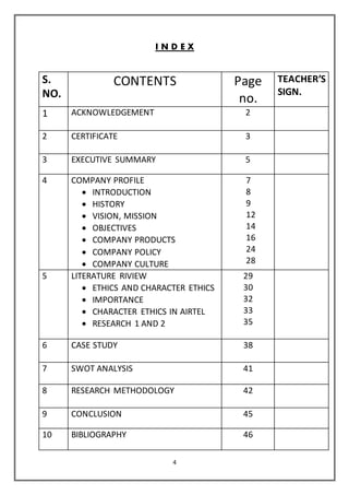 BBA Minor Project Report on Airtel | PDF
