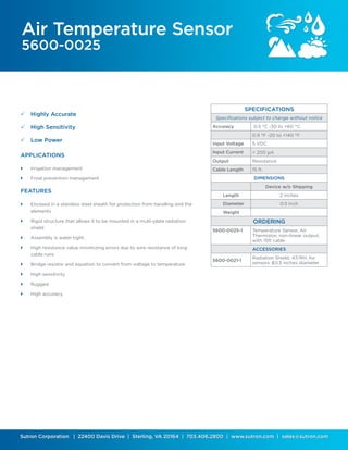 Air temperature sensor 5600 0025 | PDF