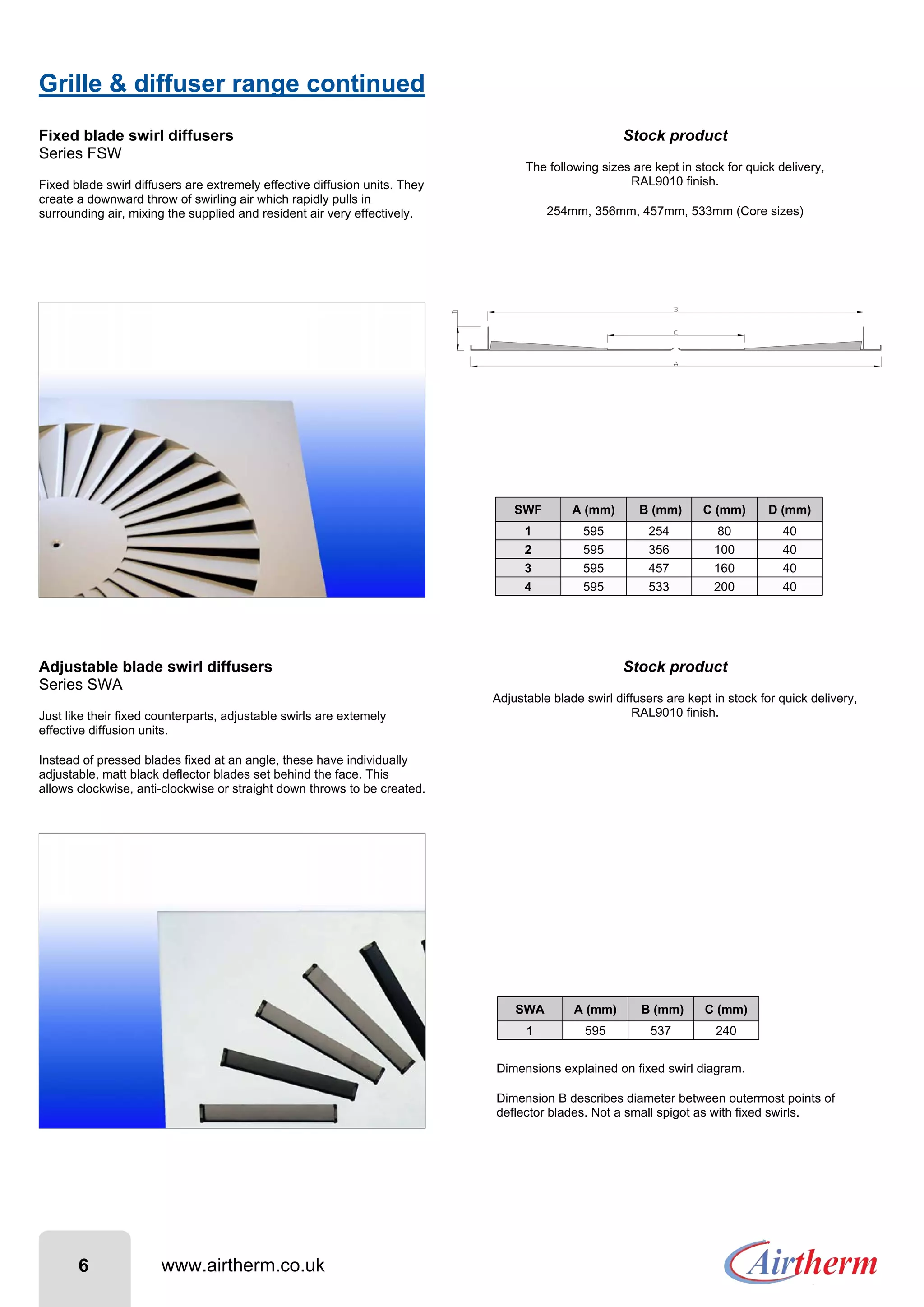 Airtherm grilles & louvre booklet | PDF