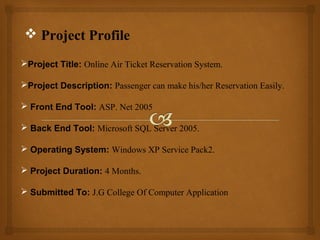 Air ticket reservation system presentation | PPT