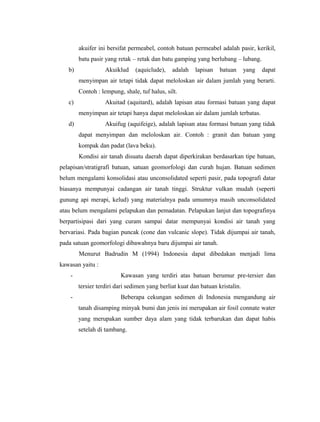 Materi Air Tanah Mata Kuliah Hidrologi | DOC