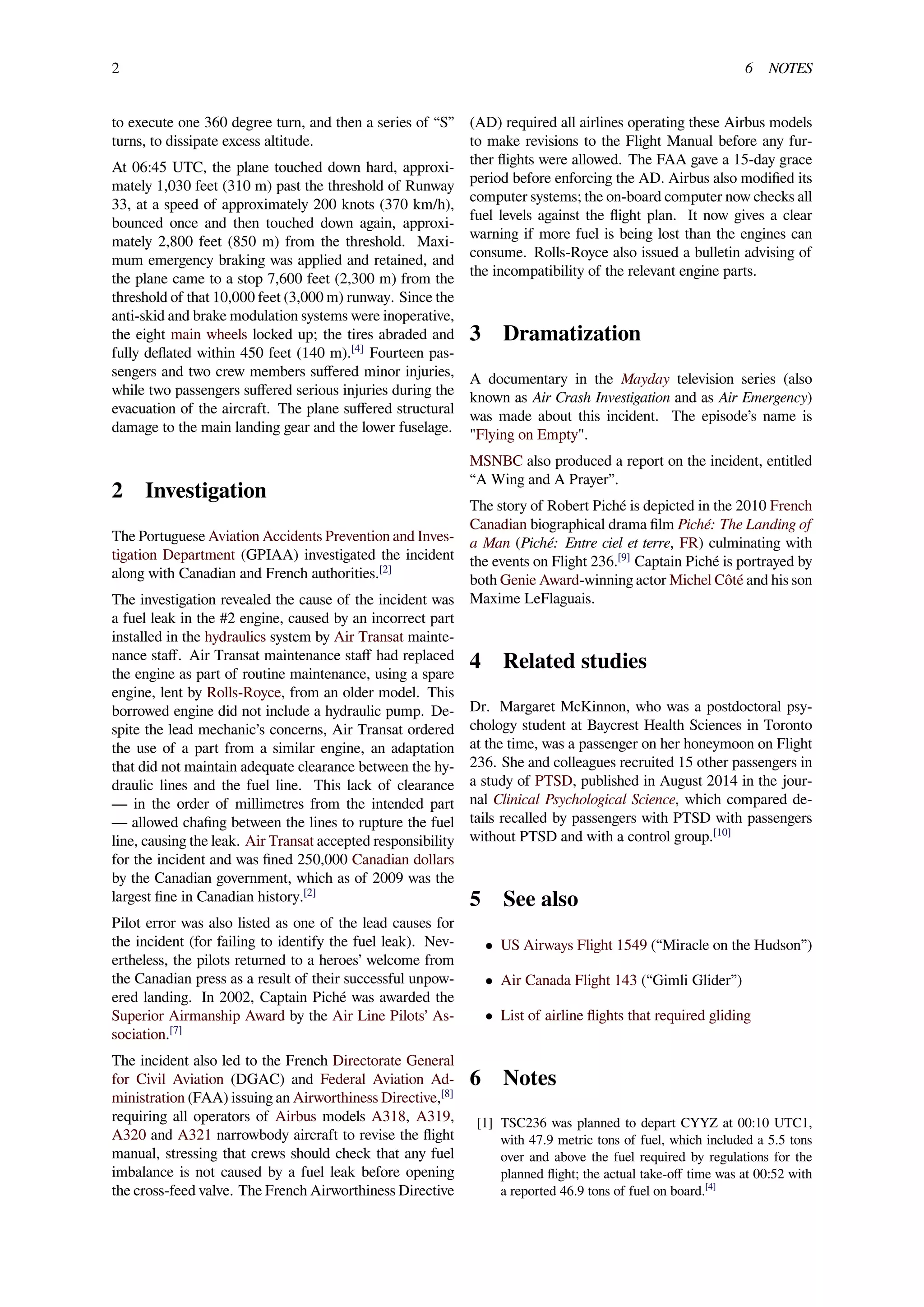 Air transat flight 236 | PDF