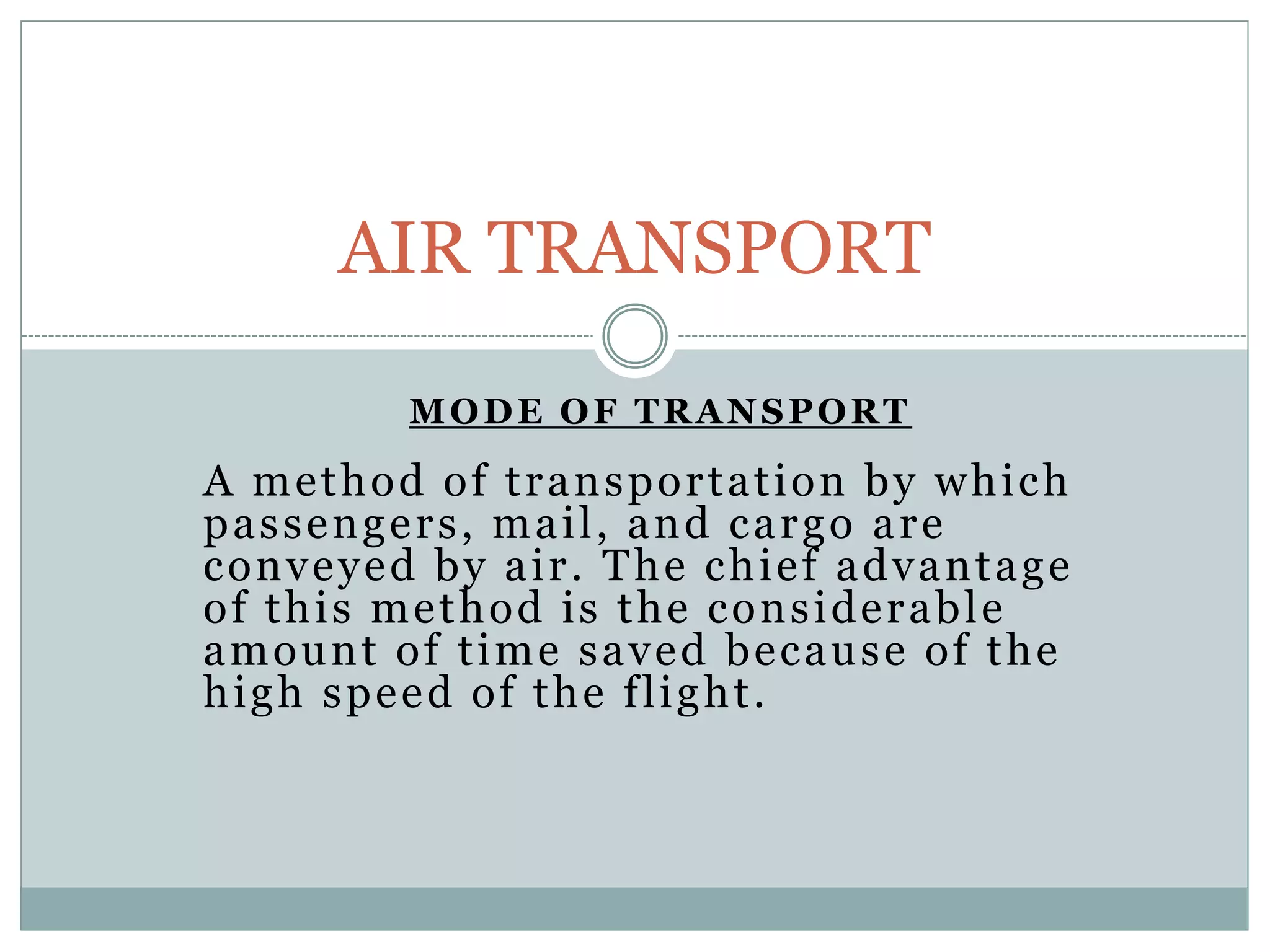 Air transport details | PPTX