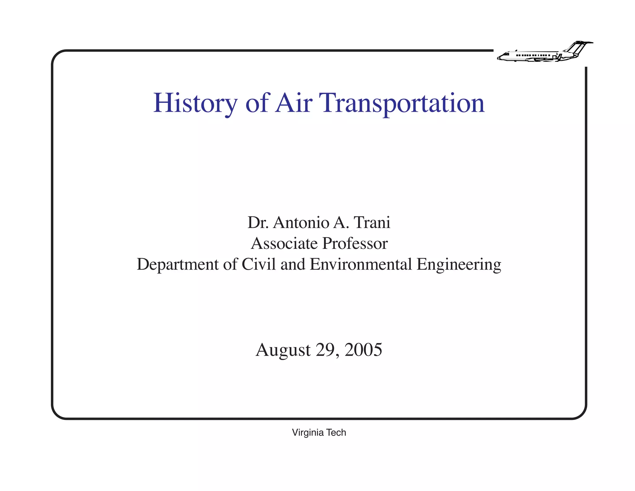 Air transportation history | PDF
