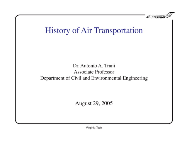 Air transportation history | PDF | Air Travel | Travel Type